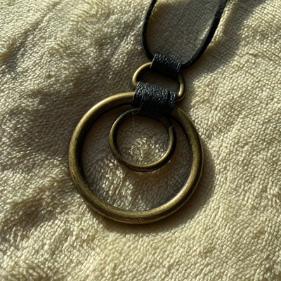 Unisex Bronze Circle Pendant, Modern Goth Minimalist Jewelry, Modern ...