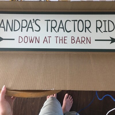Tractor Rides Sign Papa Gift Papa Sign Tractor Ride Sign - Etsy