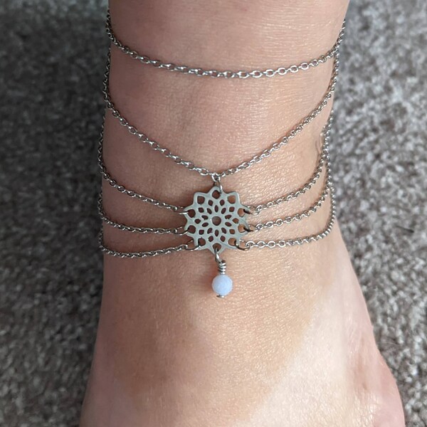 Pearl Anklet, Bridal Anklet, Ankle Bracelets, Sterling Silver, Gold ...