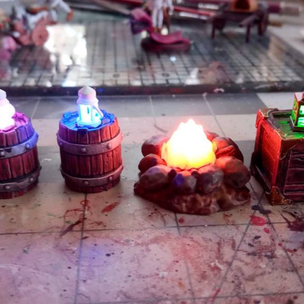 Column With Torch, LED Fantasy Miniatures, Light Effect, Dnd, TTRPG ...