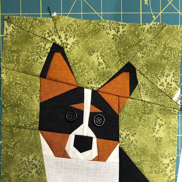 Corgi Paper Pieced Block Pattern in PDF - Etsy