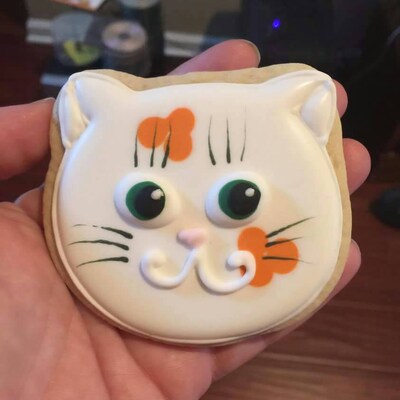 Cat Face Sugar Cookies 1 Dozen - Etsy