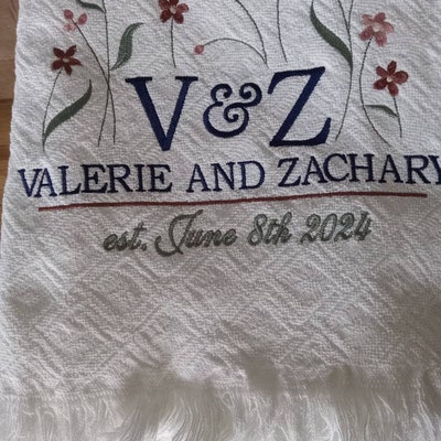 Personalized Wedding Embroidered Throws and Blankets W/ LAST NAME ...