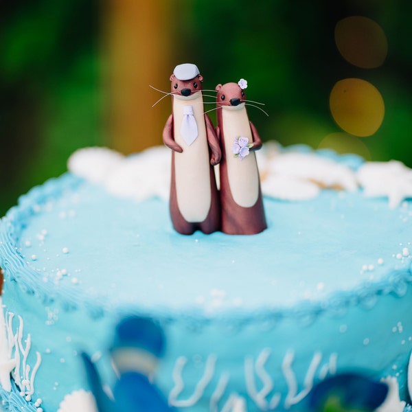 River Otter Wedding Cake Topper - Figurine by Heartmade Cottage ...