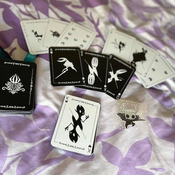 Hollow Knight Poker Deck Black and White With Handmade Velvet Bag - Etsy