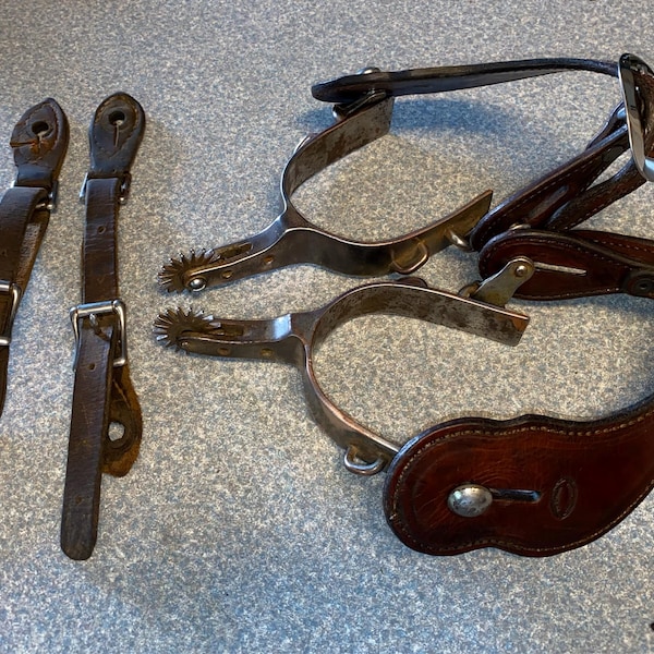 Handmade Western Spur Straps Silver Buckle Tri-color Feather & Arrow - Etsy