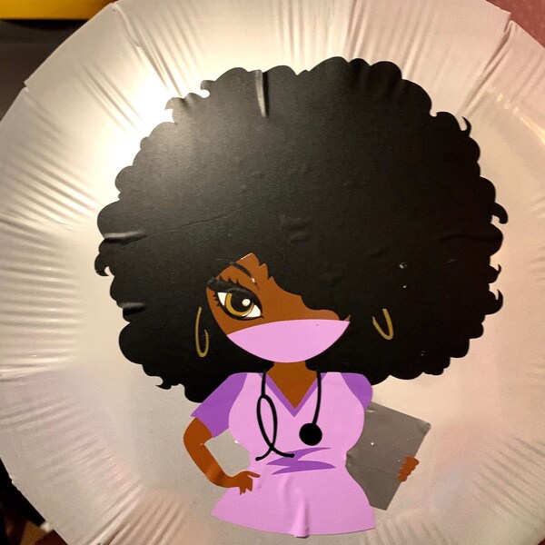 Nurse With a Mask Svg - Black Woman Svg - Afro Woman Svg - Svg Cutting ...