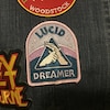 Lucid Dreamer Patch Metaphysical Fashion Accessory 3 Iron on Embroidered Patch Dreamy Blue Hazy ...