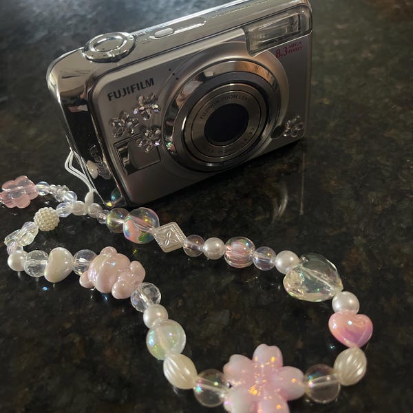 Pink Bear Phone Charm: Handmade Phone Chain Cute Phone String Keychain ...