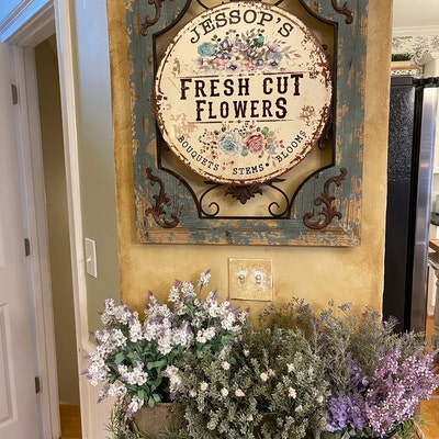 Flower Shop Sign Customized, Rustic Flower Shop Sign, Flower House ...