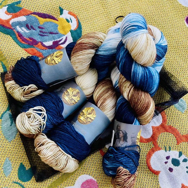 Dragonfly in Amber - Blue, Gold, Yellow, White Merino Nylon Yarn ...