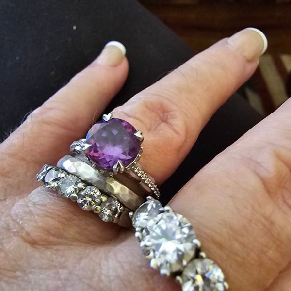 2.55cts Alexandrite Gemstone Engagement Ring, Alex Stone Ring, Bridal ...