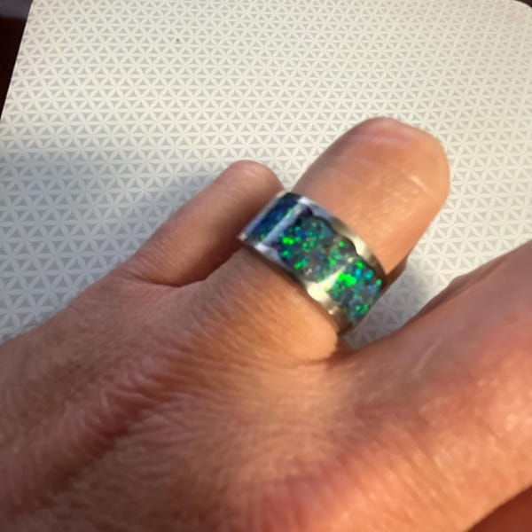 Lightning Glow Ring, Black Titan Ring, Black Titanium Wood Glow Ring ...