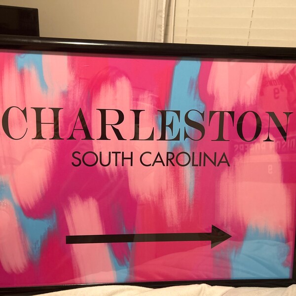 Custom Location Sign, Preppy Wall Art Printable, Dorm Decor for College ...