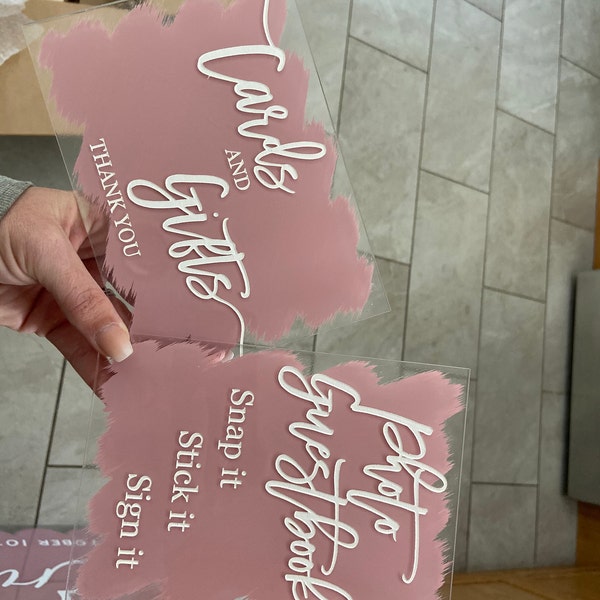 Cards & Gifts Sign, Freestanding Acrylic Sign, Painted Acrylic Sign ...