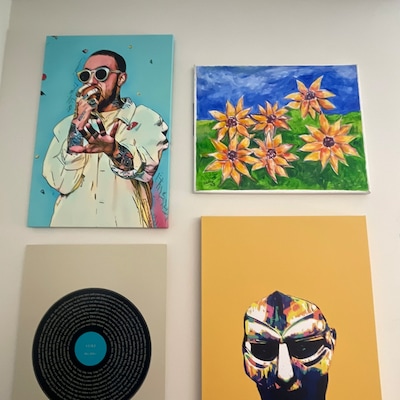 Tupac 2pac Praying Canvas Abstract Colors Wall Art Decor Tupac Painting ...