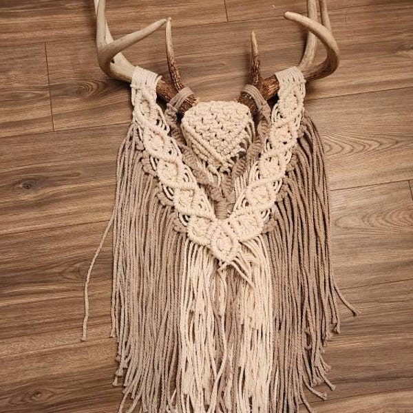 Macrame Antler Tutorial Pattern Wall Hanging, Digital Download, Witchy ...