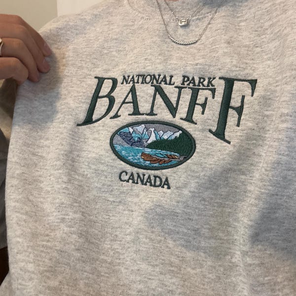 Embroidered Banff Canada Crewneck: National Park Apparel - Etsy