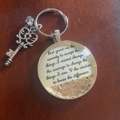 Serenity Prayer Keychain, Personalized Keychain, Serenity Prayer Gift ...