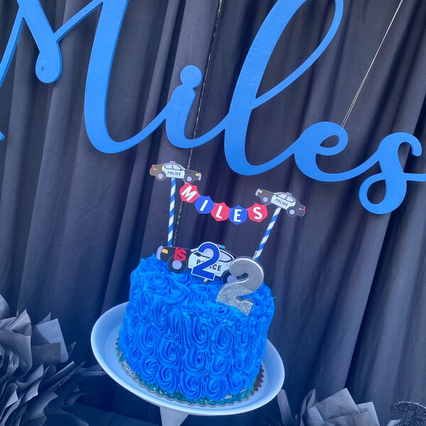 First Responder Cake Bunting Topper and Mini Age Fire Truck Cake Topper ...