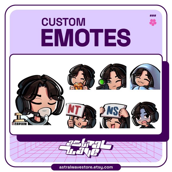 Custom Emotes for Streaming Cute Chibi Emotes Custom Emotes Twitch ...