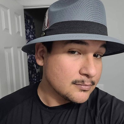 Flipped Gray Golden Line Viejo Fedora Garcia Signature Hat - Etsy
