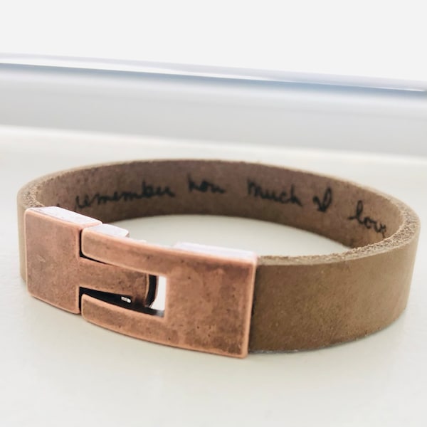 Custom Engrave Personalized Leather Bracelets Gifts for Men and Women ...