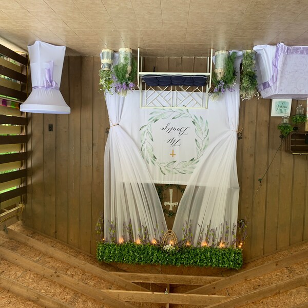 Baptism Backdrop, Baptism Decorations, God Bless Baptism Banner, Baby ...