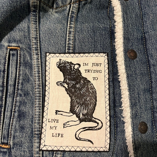 Handmade Rat Patch - Rat Patch - Rat Accessories - Animal Patches ...