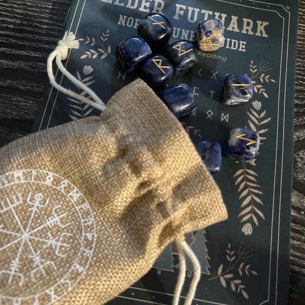 Rune Stones Gift Set Includes 21 Page Guide Book and Free Bag ...