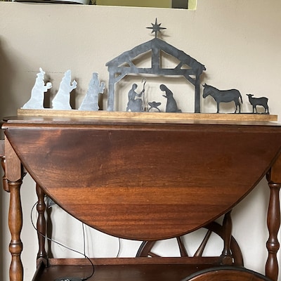 Metal Nativity Scene, Nativity With Wood Base, Mantel Decorations ...