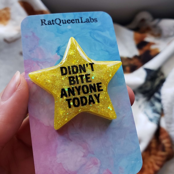 Gold Star Custom Resin Pins, Novelty Pins, Custom Text Pins, Quirky ...