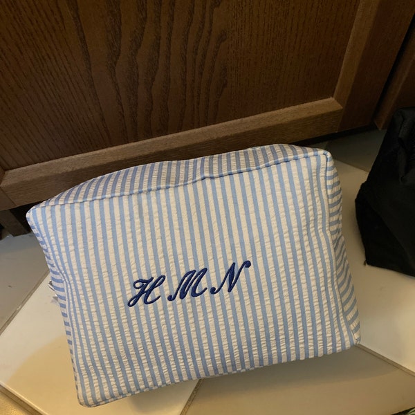 Personalised Small Quilted Monogramed Cosmetic Bag, Initial Name Makeup ...