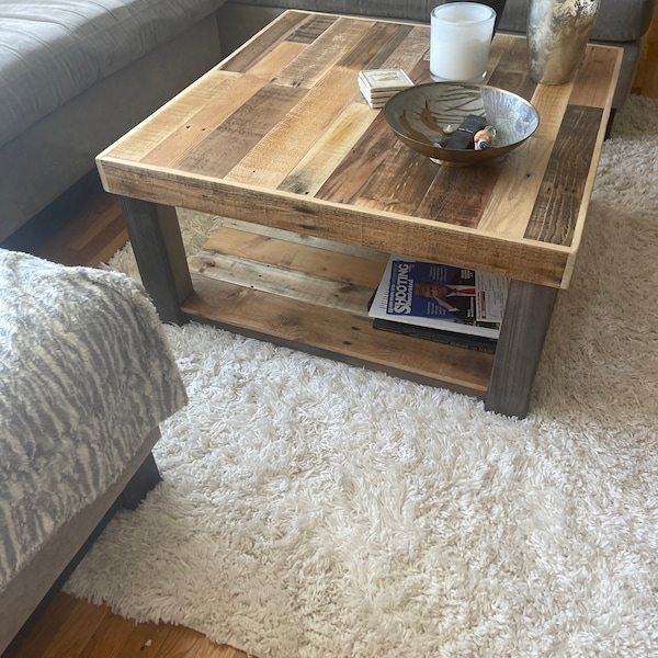 Square Coffee Table in Natural Finish | Dozens of Dimensions | With or ...