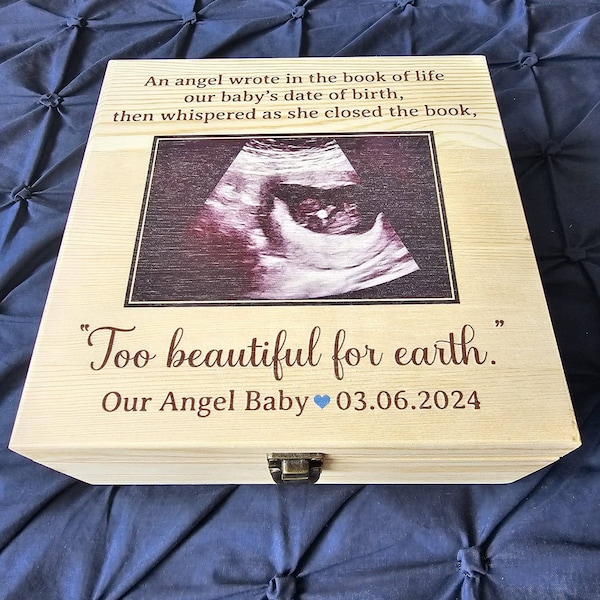 Personalised Baby Loss Wooden Keepsake Box, Miscarriage Memory Box ...