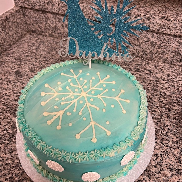FROZEN Inspired Cake Topper, Personalized Frozen Cake Topper, Elsa Cake ...