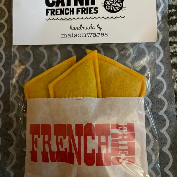 Catnip French Fries - 3 Pack - Cat Toy, Cat Treat - Ready to Ship, Gift ...