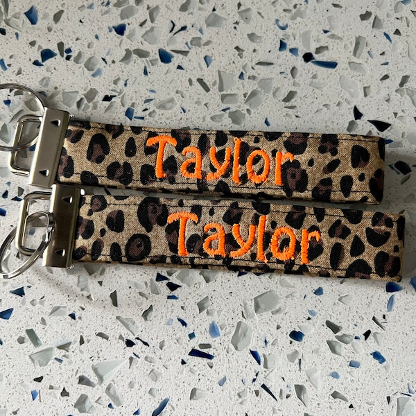 Monogram Key Fob Wristlet: Personalized Cotton Key Chain, Christmas ...