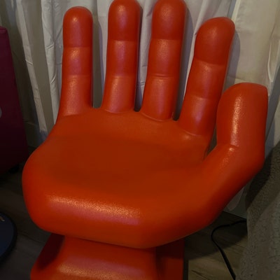 Dark Orange RIGHT Hand Shaped Chair 32 Tall Adult Size 70's Retro EAMES ...