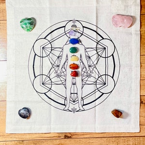Energy Healing Metatron Grid Cloth Linen Cloth Distance Healing Reiki ...