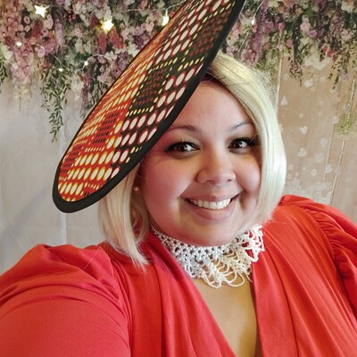 Black Flat Hat Fascinator/wide Brim Hat/fringe Hat/ Black Hat/silver ...