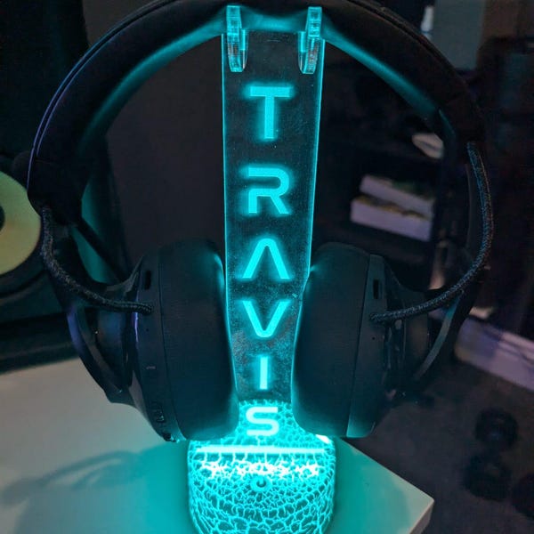 Personalized Led Headphone Stand, Streamer Headset Holder Stand ...