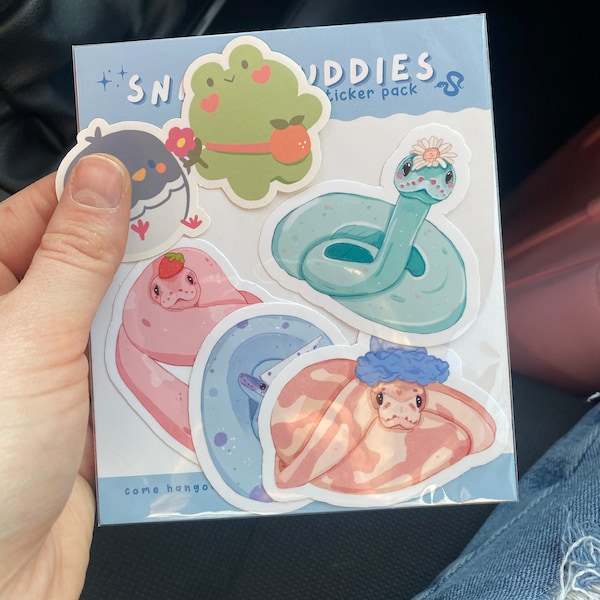 Snake Stickers | Snake Buddies | Snake With Hats | Sticker Pack ...