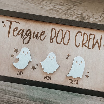 Boo Crew Sign-halloween Family Sign-halloween Decor-ghost-family Sign ...