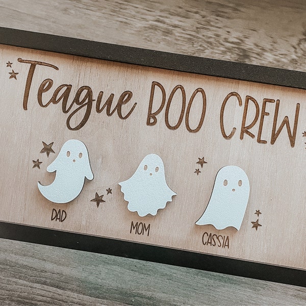 Boo Crew Sign-halloween Family Sign-halloween Decor-ghost-family Sign ...
