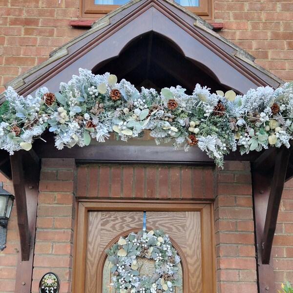 Silver Sleigh Garland Christmas Artificial Garland - Etsy