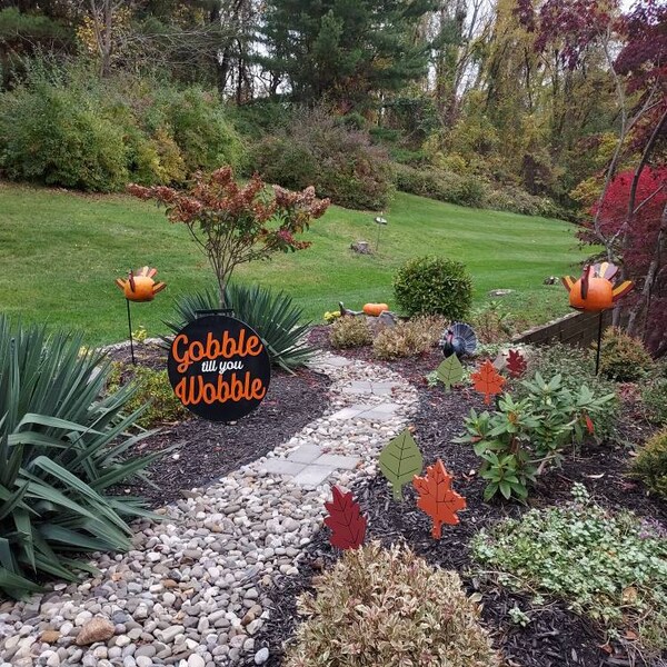 Fall Leaves Engraved Wood Yard Art Sign - Etsy