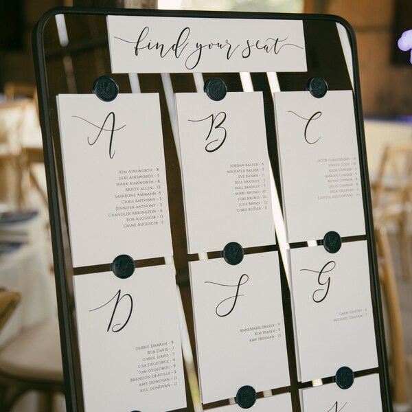 4x6 Alphabetical Seating Chart Template, Table Seating Chart Printable ...