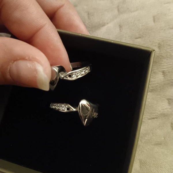 Memorial Ring for Pet , Personalized Ashes Jewelry Heart Urn Ring, Size ...