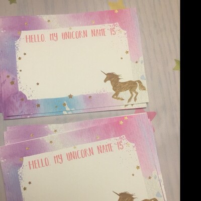 Unicorn Name Tags, Printable Unicorn Name Stickers, Unicorn Name Labels ...